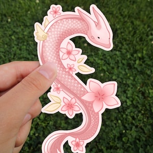 Pink Sakura Dragon Sticker - Etsy