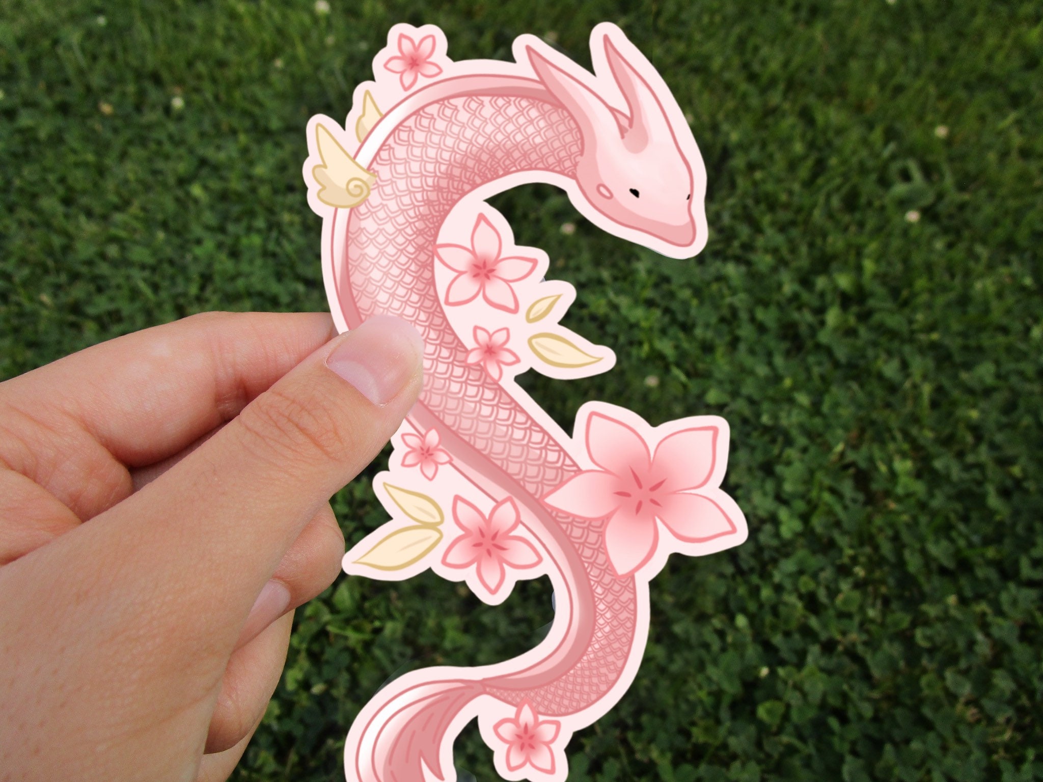 Pink Sakura Dragon Sticker - Etsy