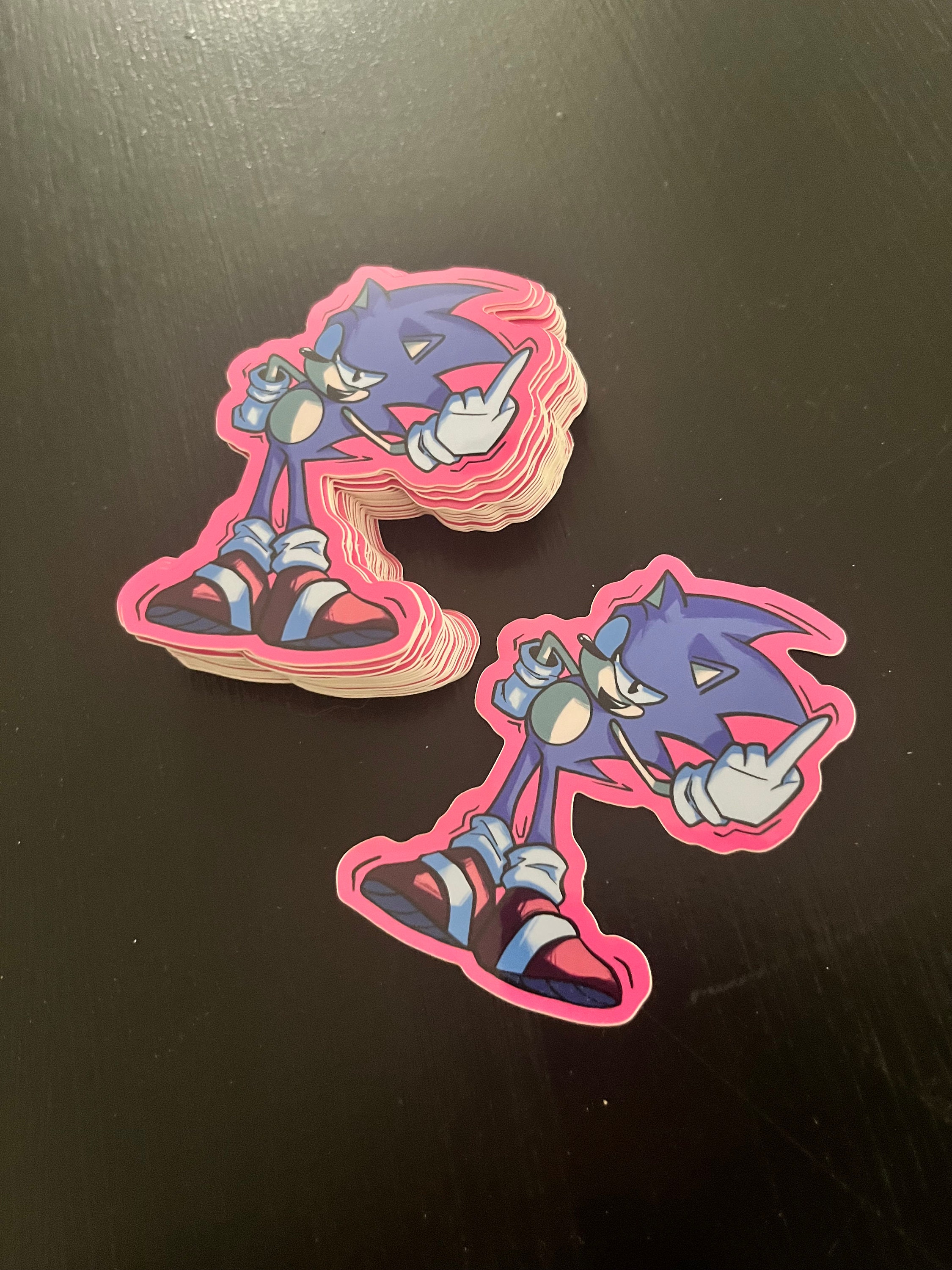 Sonic OVA Middle Finger Gloss Sticker - Etsy