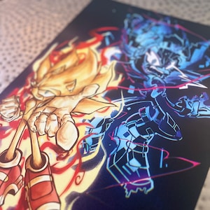 Super Sonic 2/cyber Sonic 14” X 10.5” Semi Gloss Poster | Sonic the ...