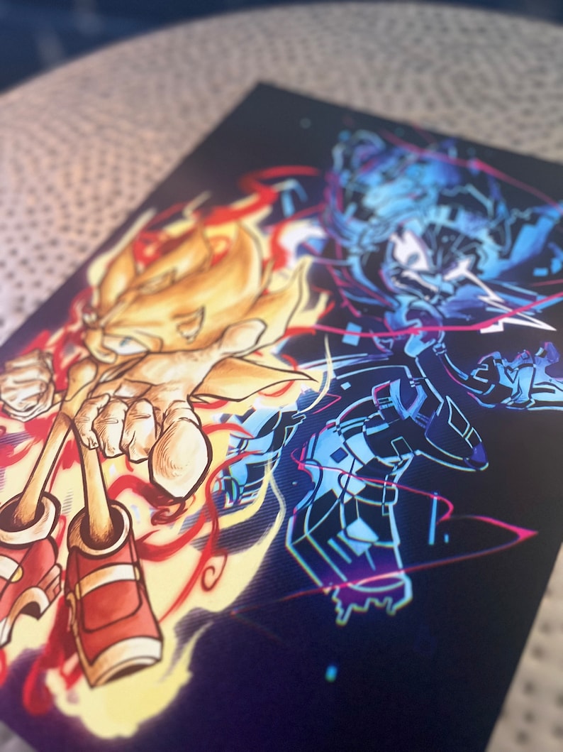 Super Sonic 2/cyber Sonic 14” X 10.5” Semi Gloss Poster | Sonic the ...
