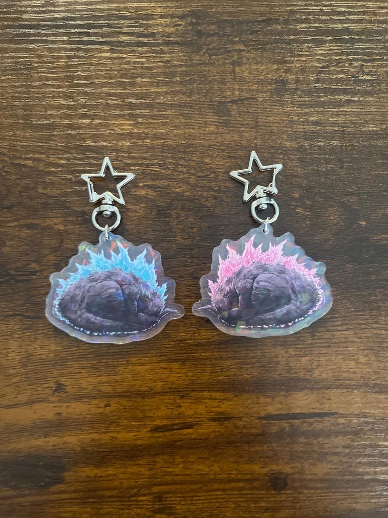 2.5” Sleepy Legendary Godzilla Double Sided Keychain - Etsy