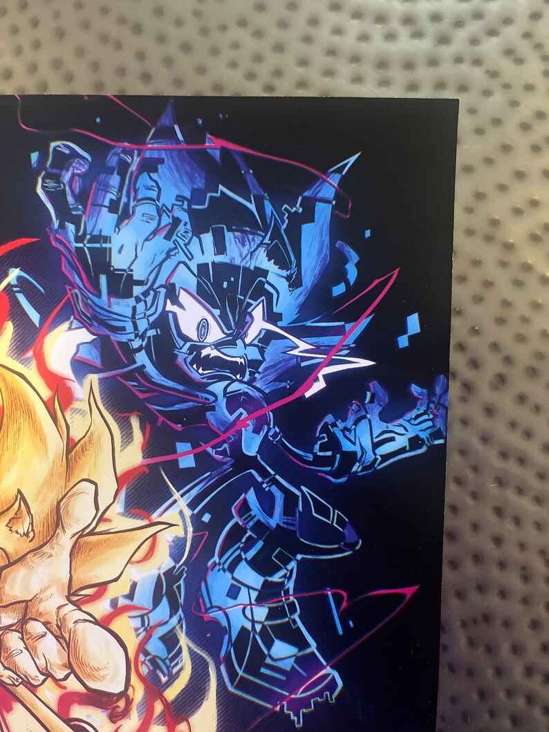 Super Sonic 2/cyber Sonic 14 X 10.5 Semi Gloss Poster Sonic the ...