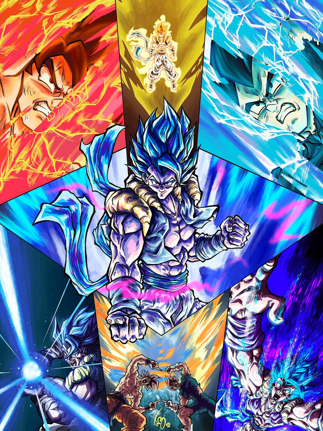 Gogeta Blue Fusion 14”x10.5” Semi Gloss Poster - Etsy