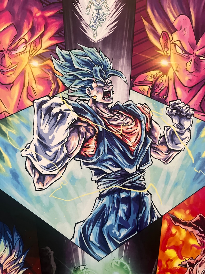 Vegito Blue Fusion 14”x10.5” Semi Gloss Poster - Etsy