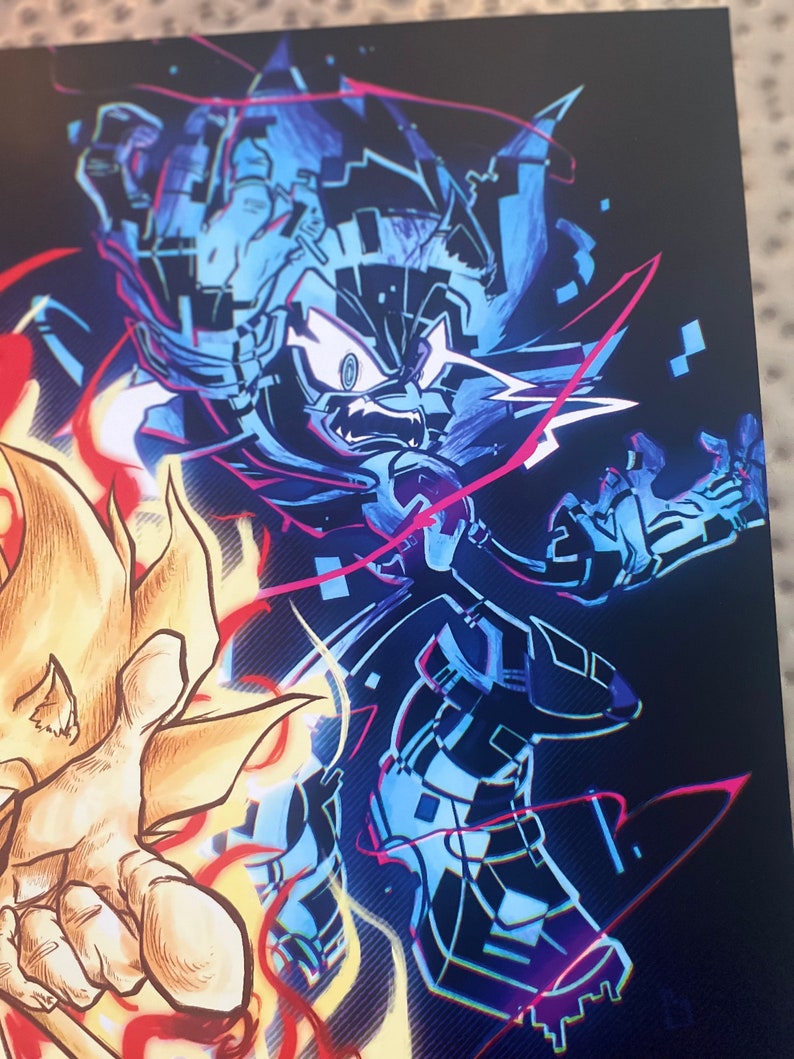 Super Sonic 2/cyber Sonic 14” X 10.5” Semi Gloss Poster | Sonic the ...
