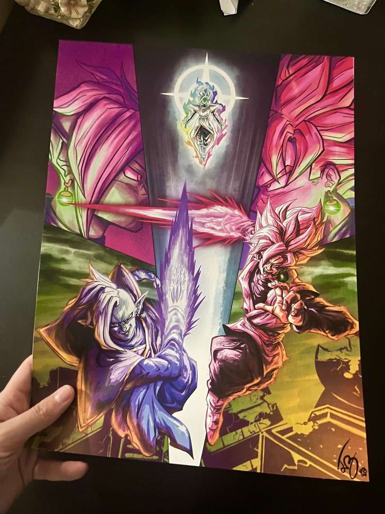 Super Saiyan Rosé Goku Black and Zamasu 14x10.5 Semi Gloss - Etsy