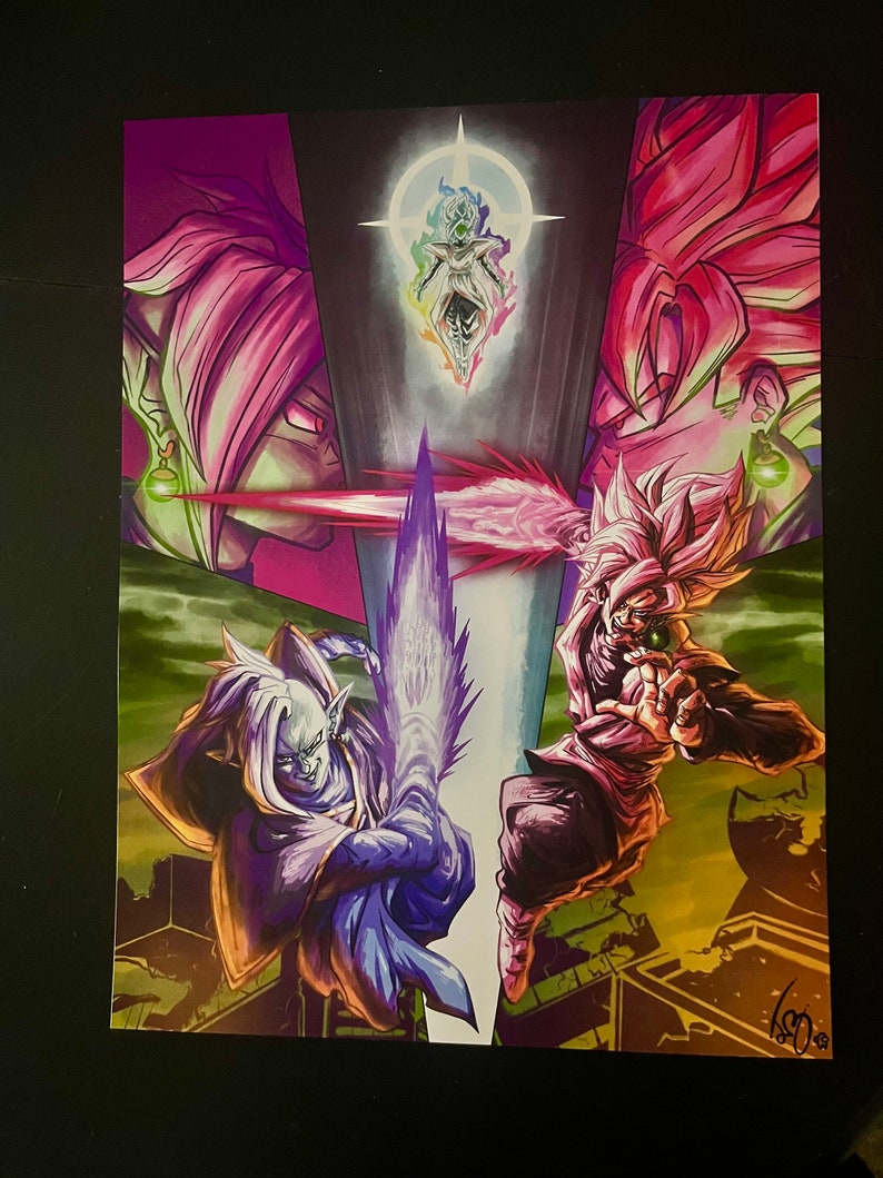 Super Saiyan Rosé Goku Black and Zamasu 14x10.5 Semi Gloss - Etsy