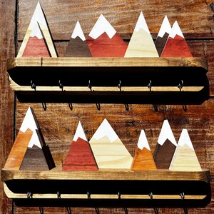 Rustic Style Mountain Key Rack - Etsy