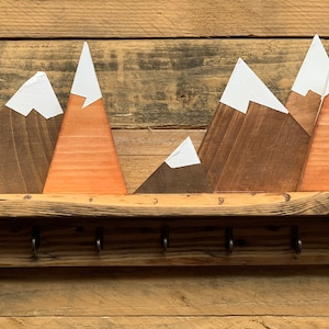 Rustic Style Mountain Key Rack - Etsy