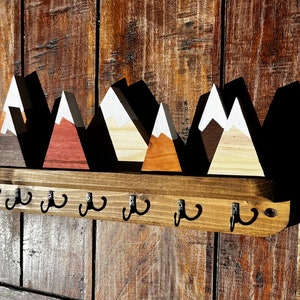 Rustic Style Mountain Key Rack - Etsy
