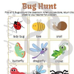 Children's Bug Hunt Activity Printable - Etsy