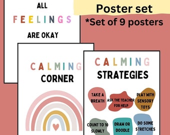 Calming Corner Posters, Ocean Classroom Decor, Calm Down Corner Posters ...