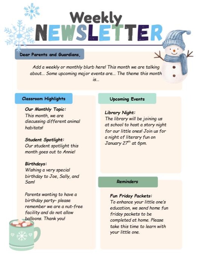 Editable Back to School Parent Newsletter Template Bundle - Etsy