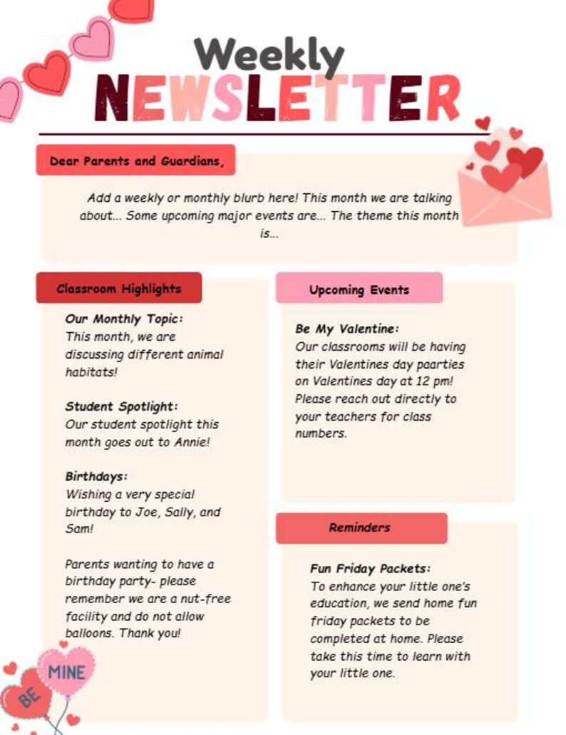 Editable Back to School Parent Newsletter Template Bundle - Etsy