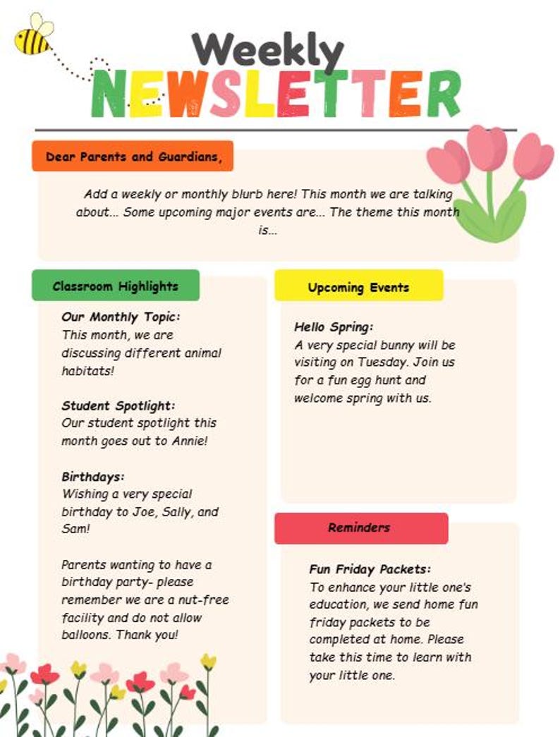 Editable Back to School Parent Newsletter Template Bundle - Etsy