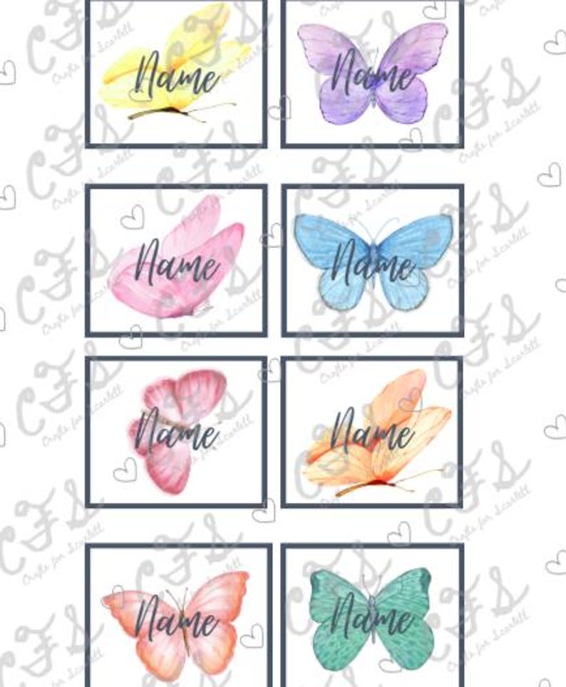 Butterfly Themed Name Tags - Etsy