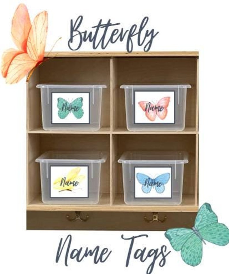 Butterfly Themed Name Tags - Etsy