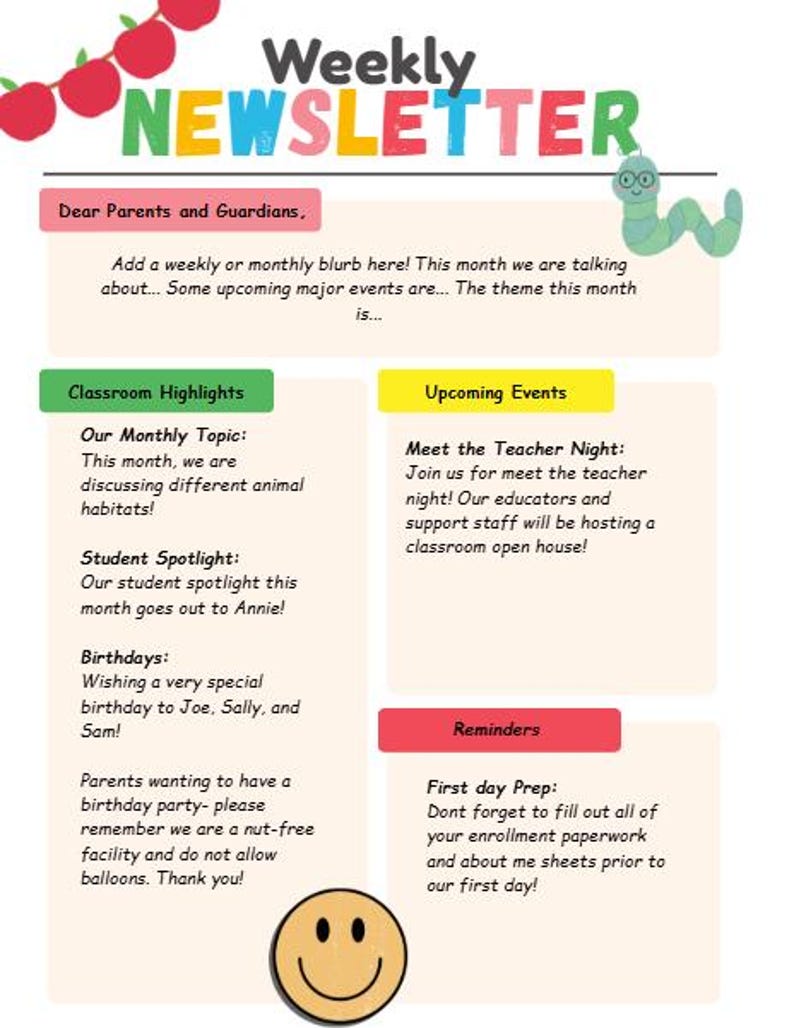 Editable Back to School Parent Newsletter Template Bundle - Etsy