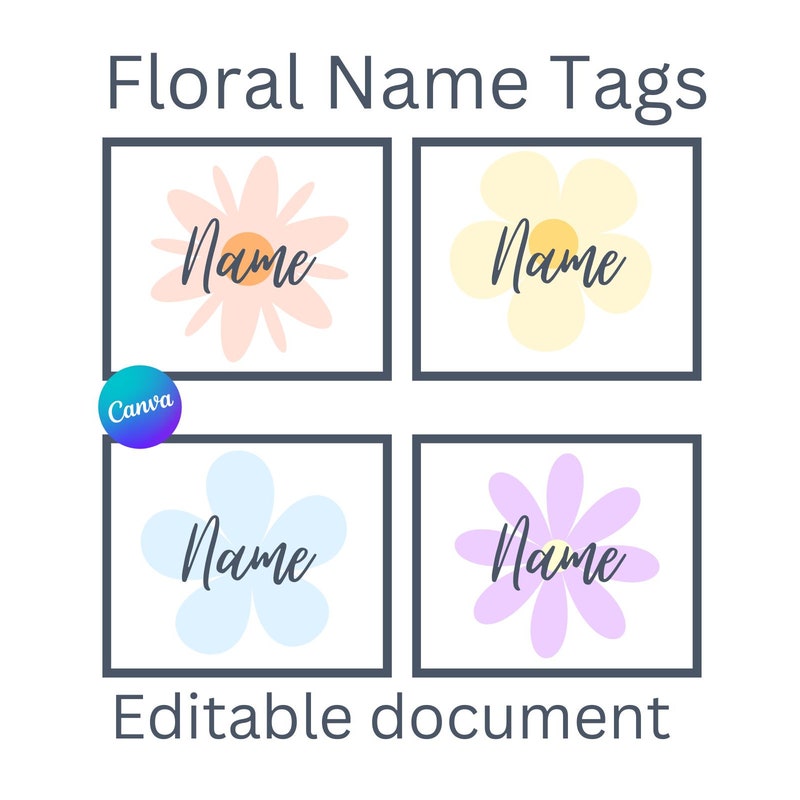 Flower Name Tags - Etsy