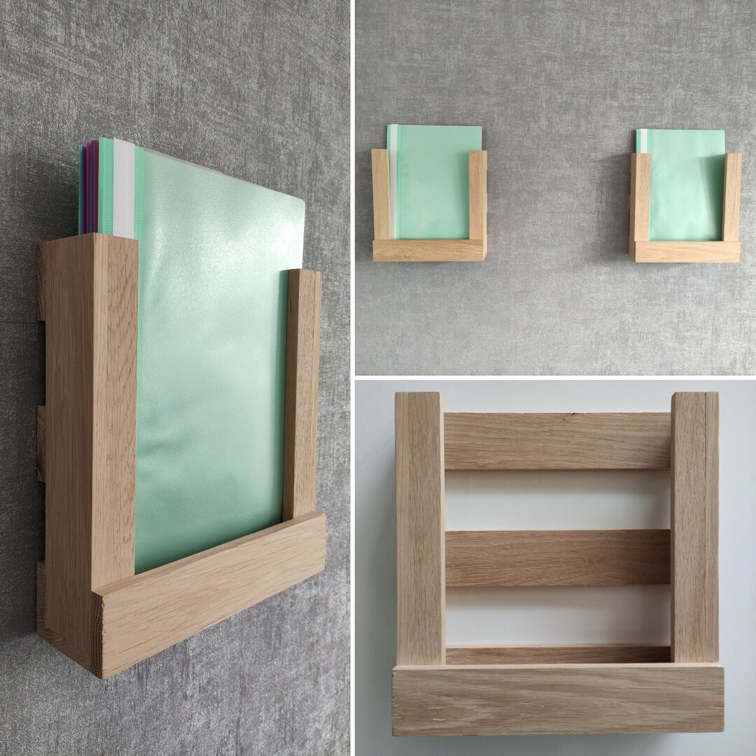 A4 Portrait Brochure Stand Made of Oak/ Holder for Loose-leaf Binders ...