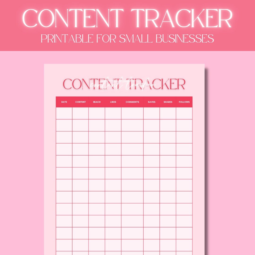 Social Media Content Tracker // Social Media for Business - Etsy Canada