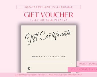 Canva Gift Voucher Template - Etsy