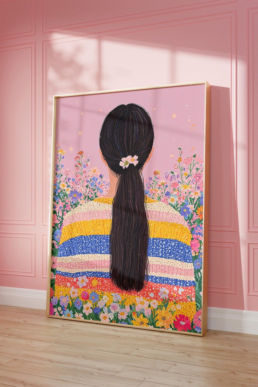 Bloomcore Woman Aesthetic Wall Art Printable Wall Art, Floral Wall ...