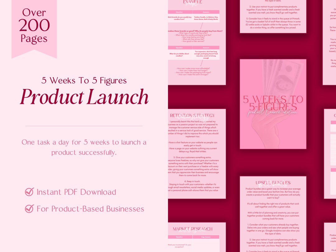 Product Launch Step By Step Guide Workbook Small Business Etsy