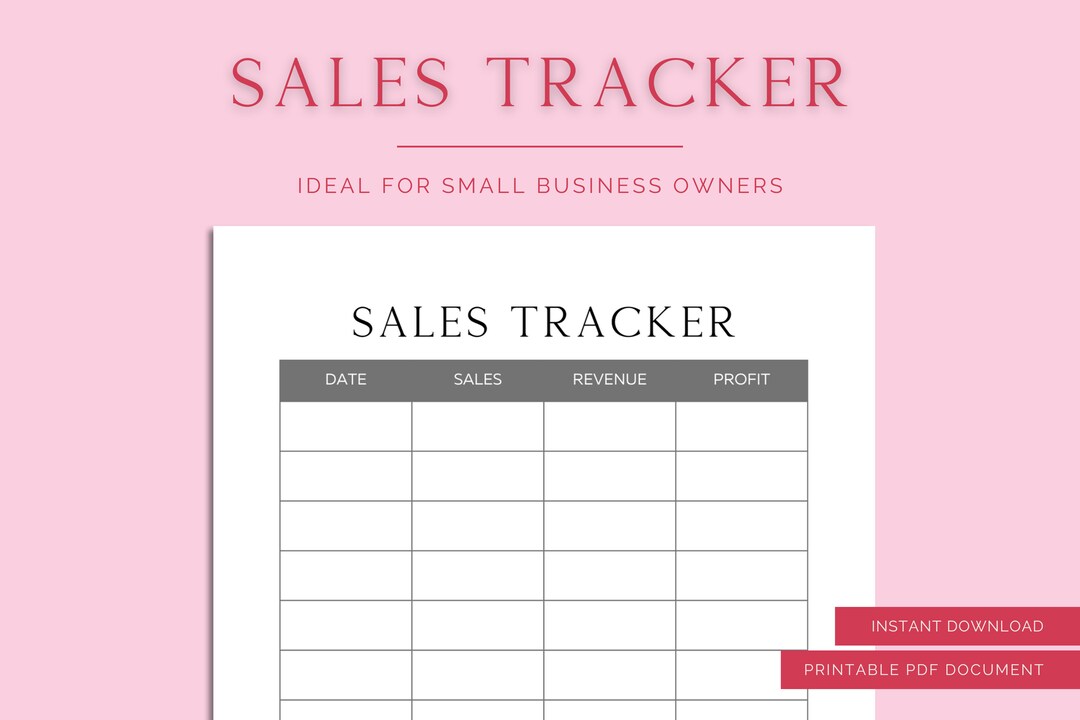 Sales Tracker Printable // Business Finances Bookkeeping - Etsy