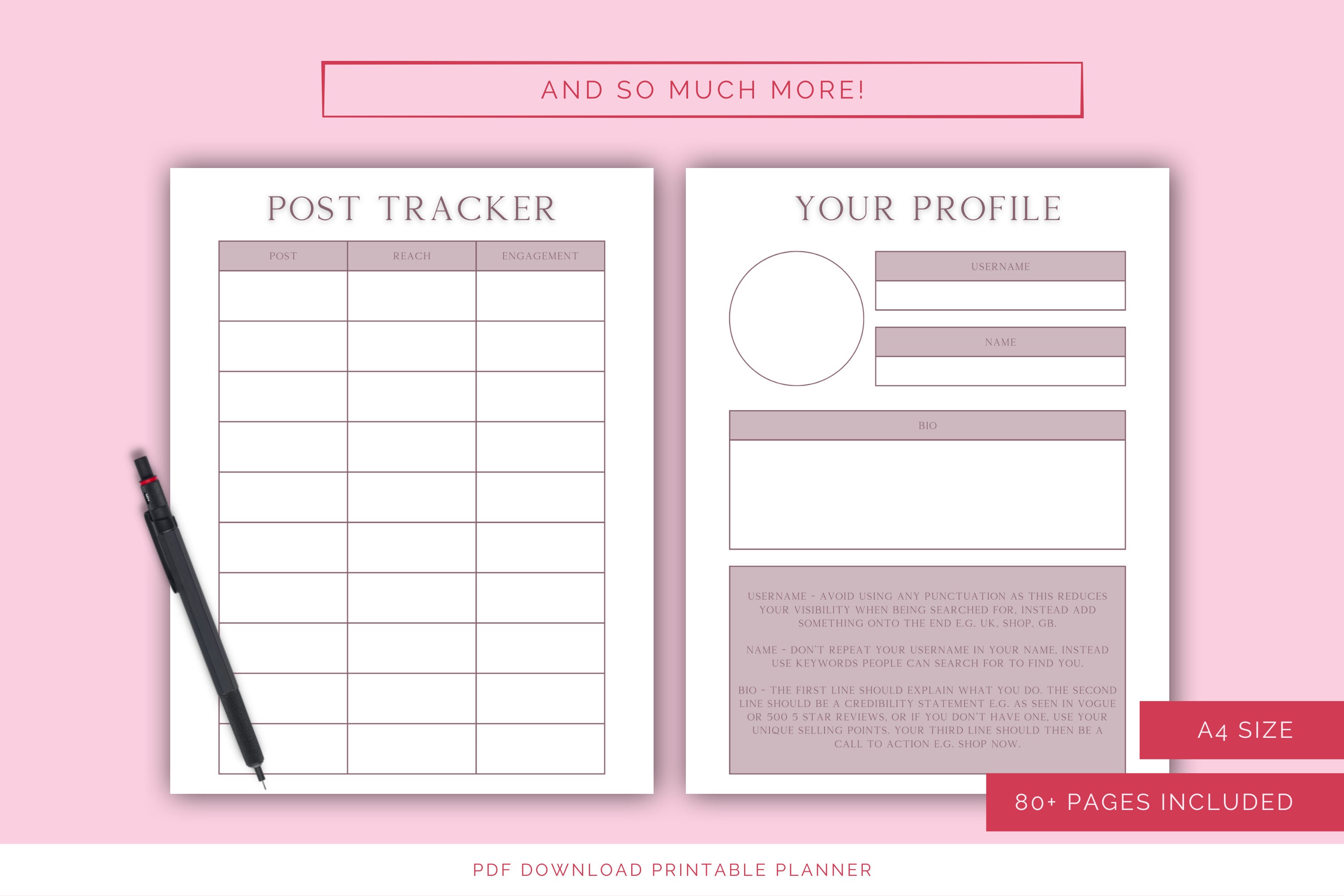 Instagram Planner Printable // Social Media for Business, Social Media ...