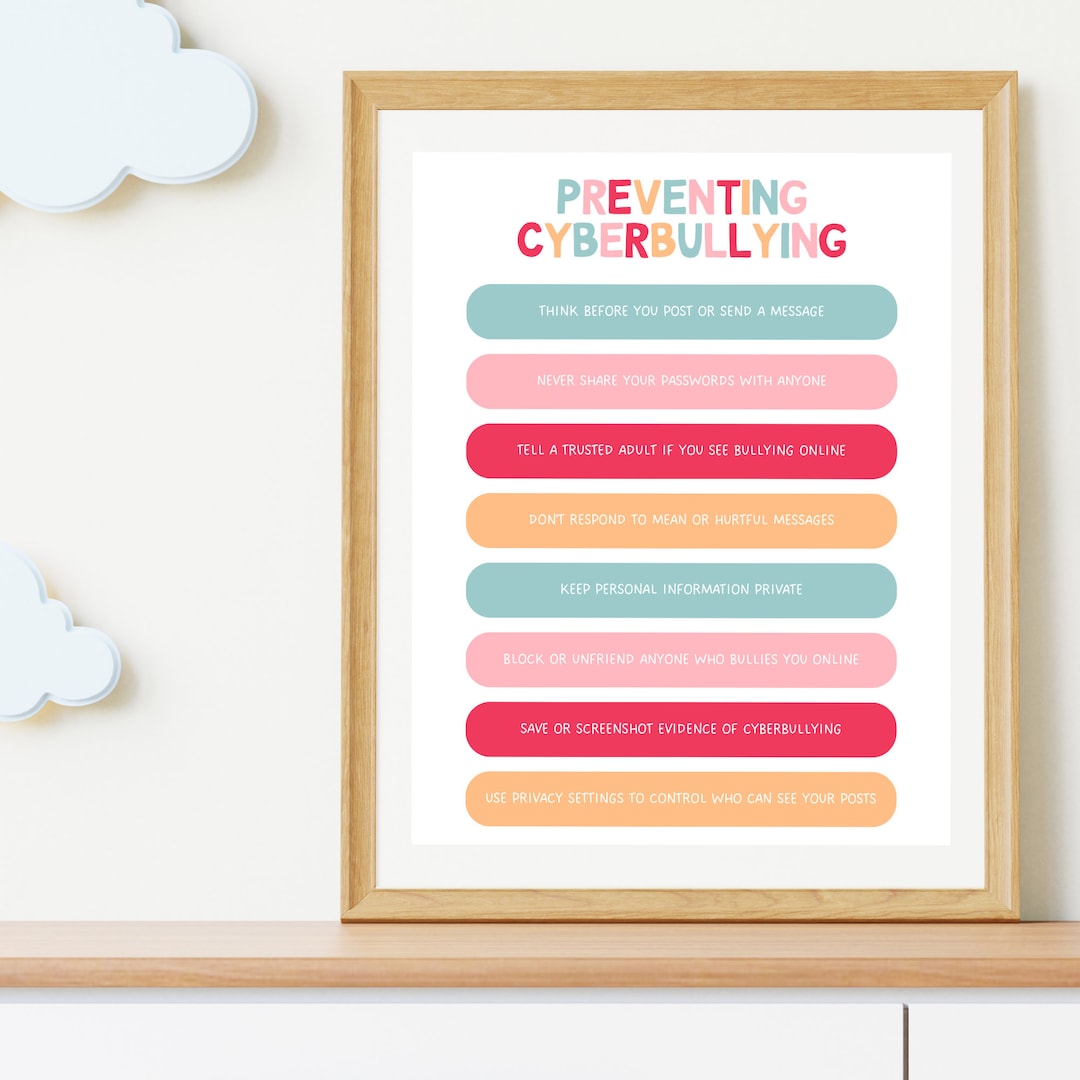 Cyberbullying Classroom Wall Art // Printable art, classroom poster ...