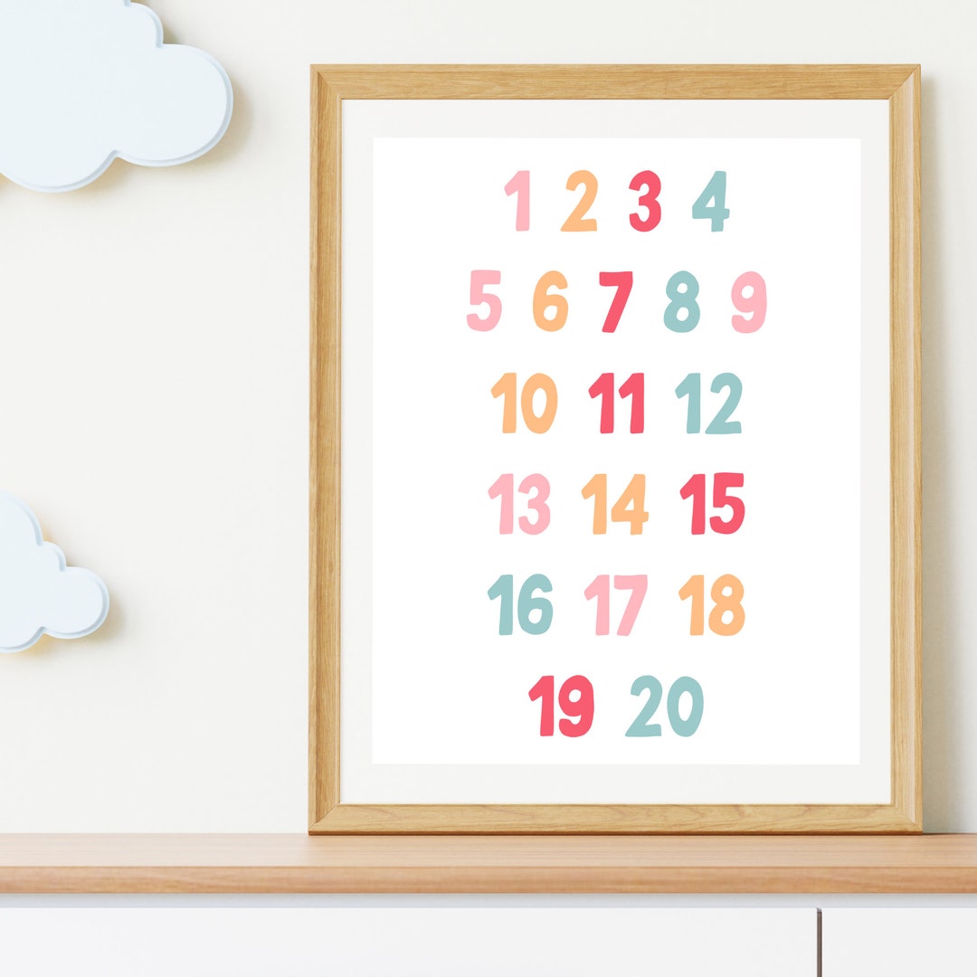 Numbers School Wall Art // Printable Art, Classroom Poster, Nursery ...