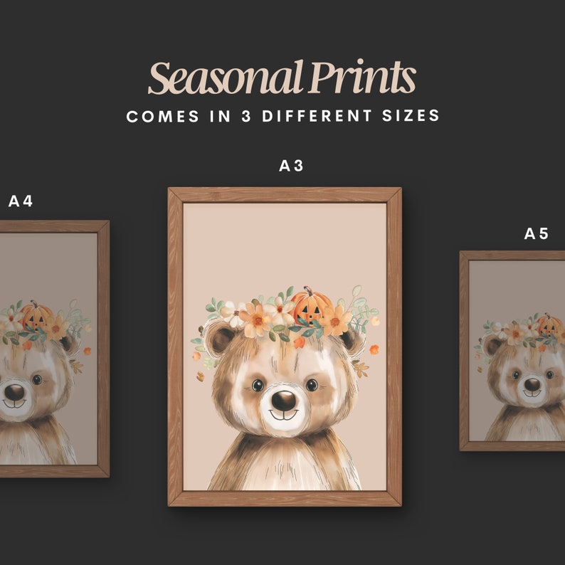 Autumn Bear Nursery Wall Art // Printable Wall Art, Nursery Poster ...