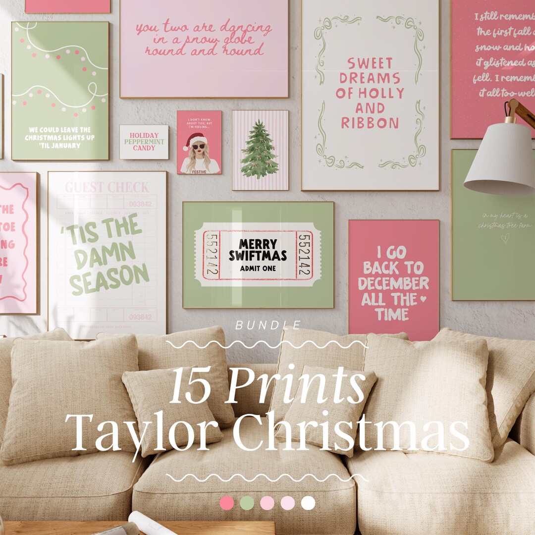 Taylor Christmas Prints Bundle Taylor Swift Print, Swiftie Wall Print ...