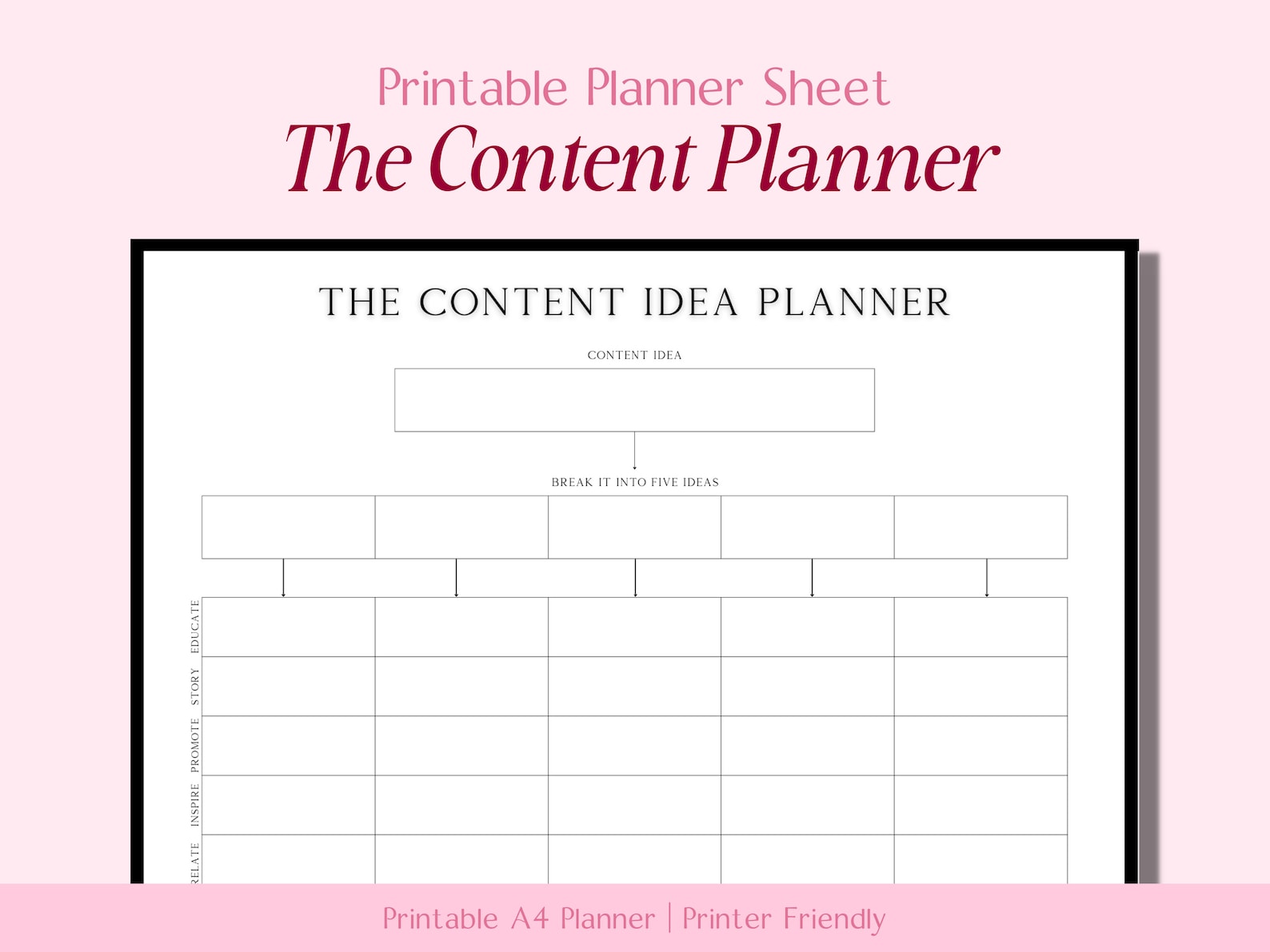 Content Planner Printable // Small Business Planner, Business Organiser ...