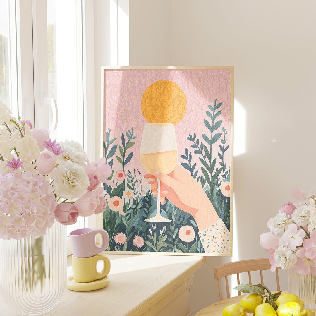 Bloomcore Wine Aesthetic Wall Art Printable Wall Art, Floral Wall Print ...