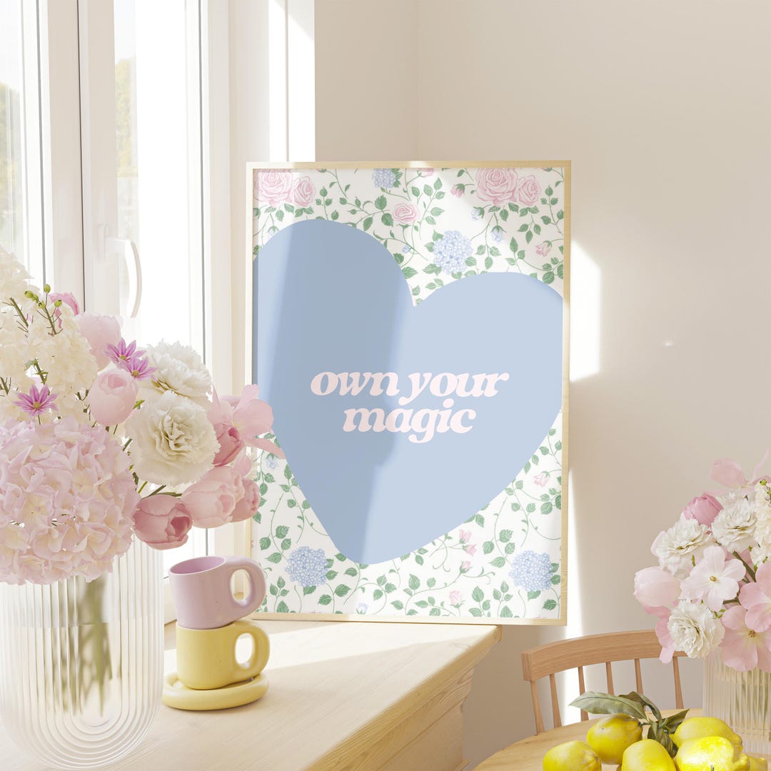 Preppy Pastel Girl Wall Print Printable Wall Art, Girl Bedroom Decor ...