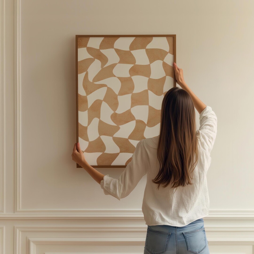 Checkered Pattern Wall Art Printable Wall Art, Aesthetic Print, Minimal ...
