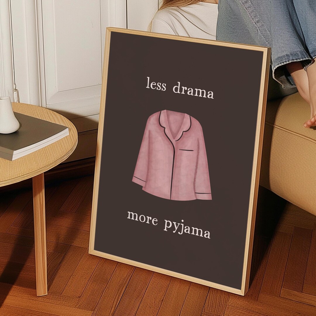 Pyjamas Aesthetic Wall Art Printable Wall Art, Pink Home Decor, Pink ...