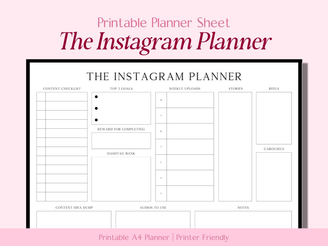 Instagram Planner Printable // Small Business Planner, Business ...