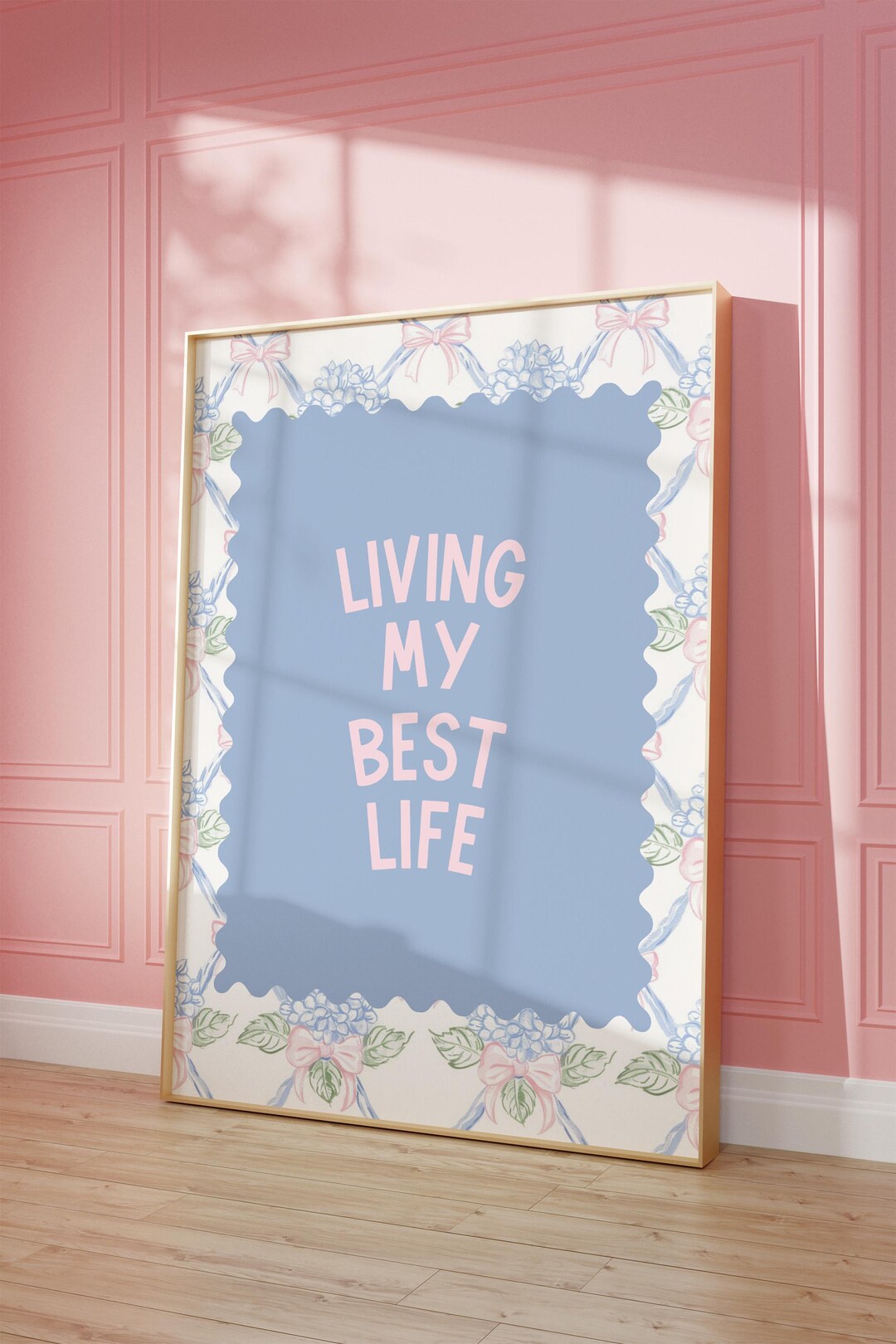 Preppy Pastel Girl Wall Print Printable Wall Art, Girl Bedroom Decor ...