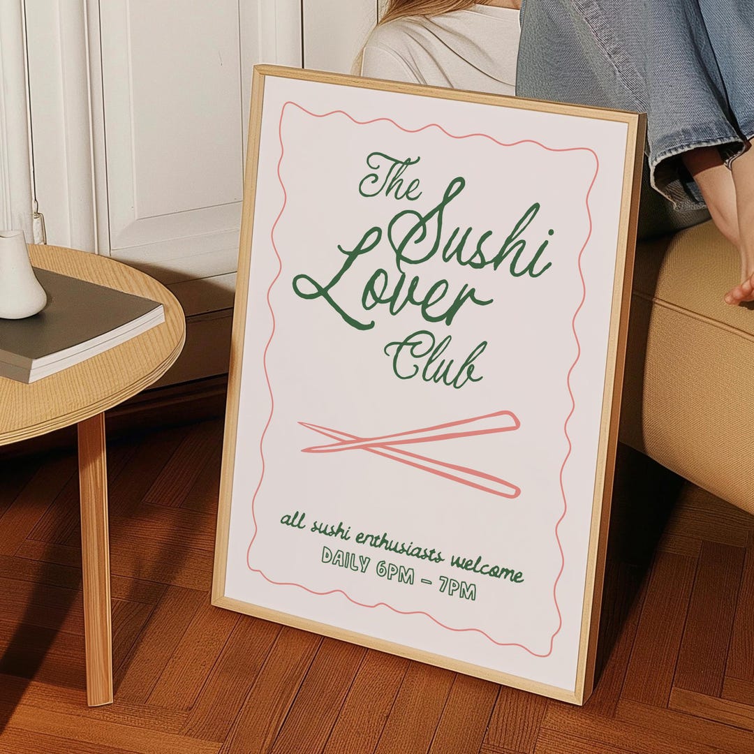 Sushi Kitchen Wall Art | Printable Wall Art, Kitchen Sign, Kitchen Wall ...