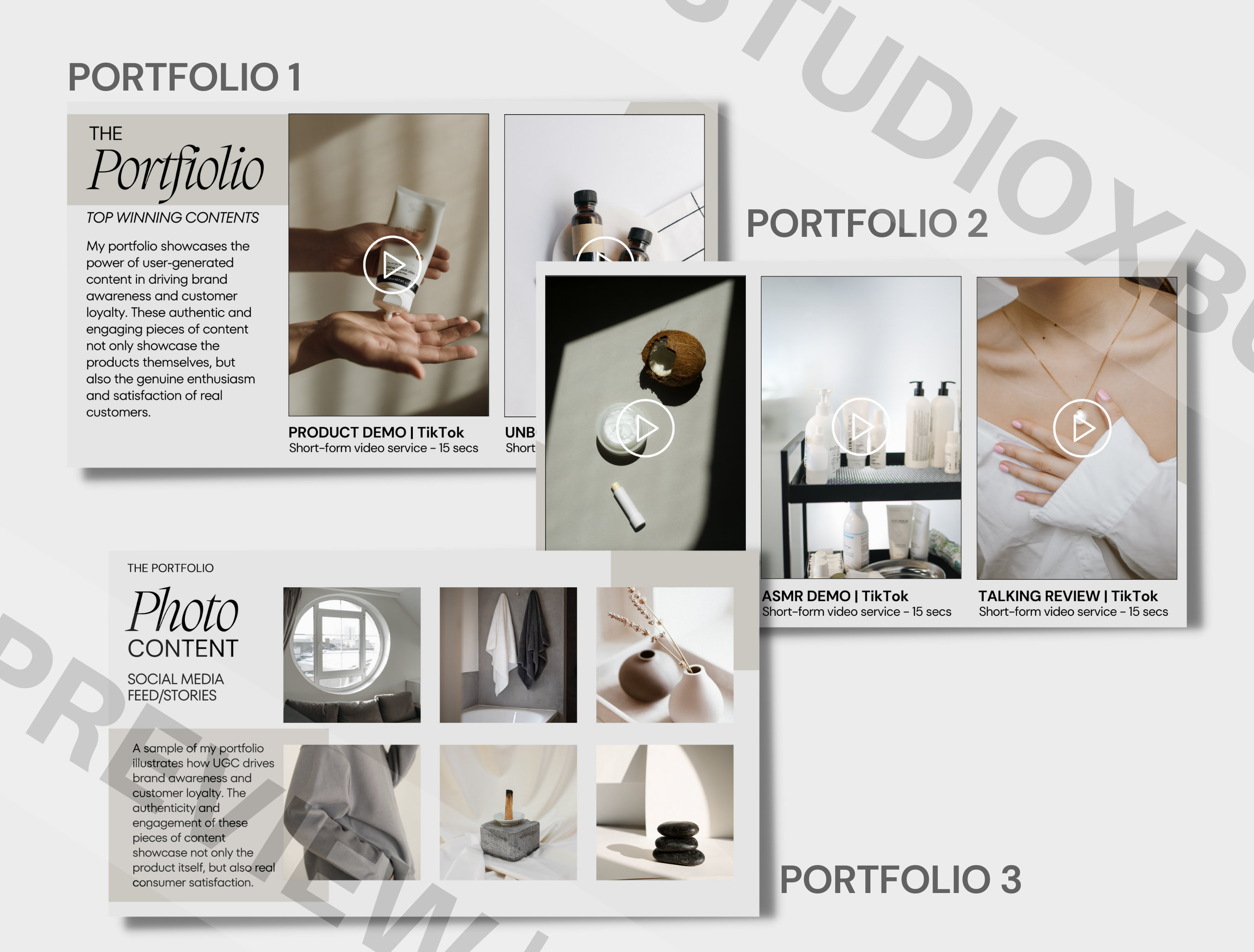 UGC Creator Portfolio Template Minimal Aesthetic 10 Page Canva ...