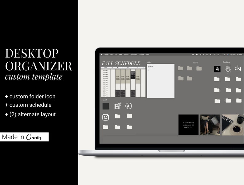 Luxe Neutral Desktop Wallpaper Organizer Mac 2022 FREE - Etsy Canada