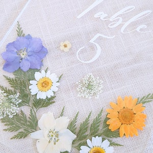 Pressed Flower Table Number - Etsy