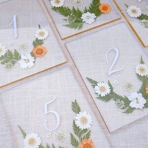 Pressed Flower Table Number - Etsy