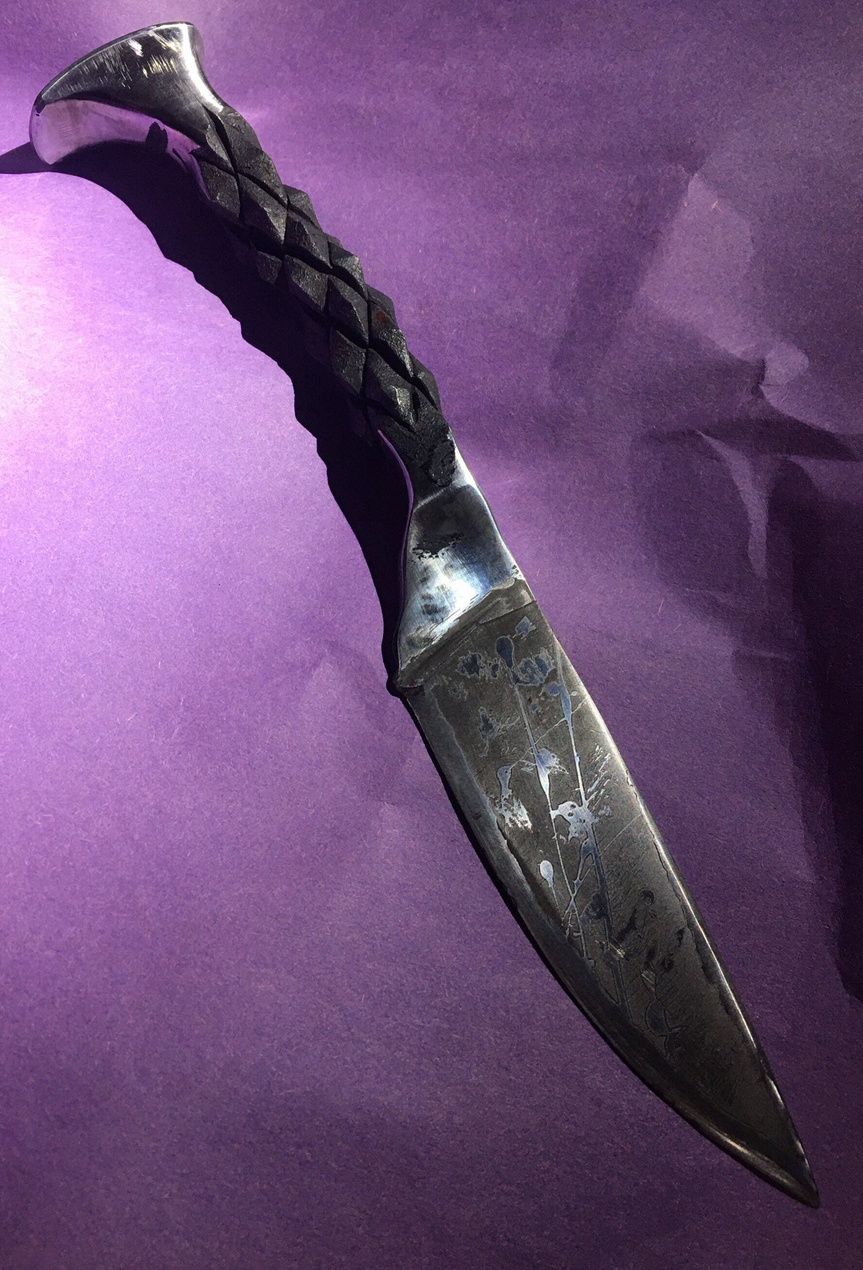 Railroad Spike Knife Pineapple Twist Hand Forged Handmade by - Etsy