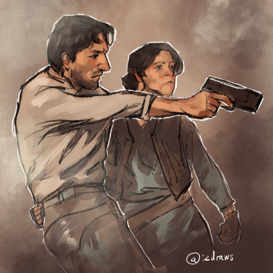 Rogue One a Star Wars Story Jyn Erso and Cassian Andor Fan Art 8"x8 ...
