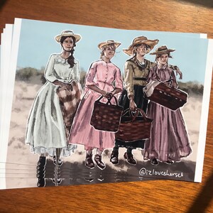 Little Women: the March Girls (jo, Amy, Meg, and Beth) 5"7" Print ...